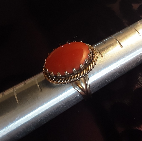 Coral | Jewelry | Rare Jp Natural Coral Gemstone Ring | Poshmark